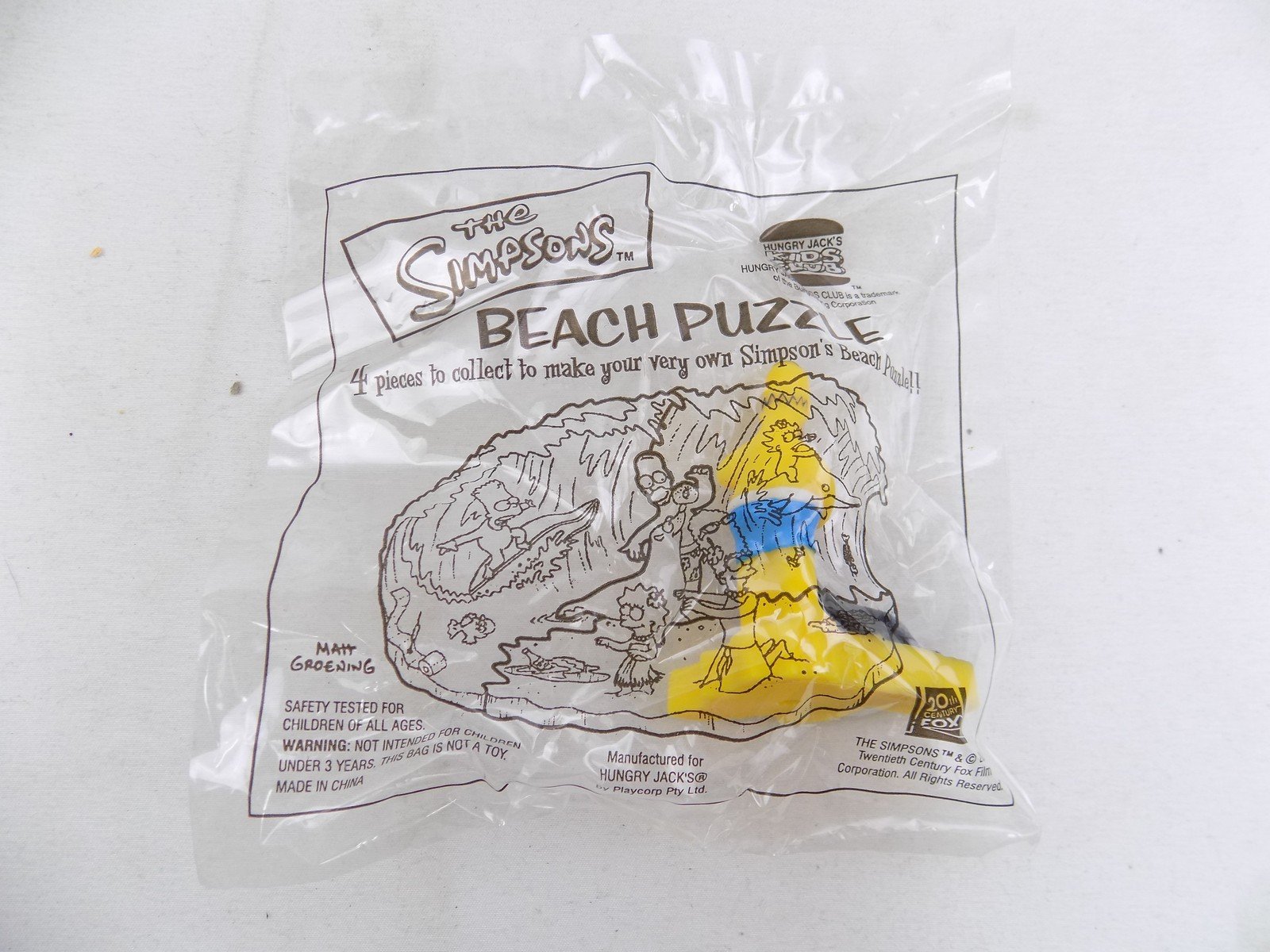 Brand New Sealed Hungry Jacks The Simpsons Beach Puzzle Homer with Seal ...