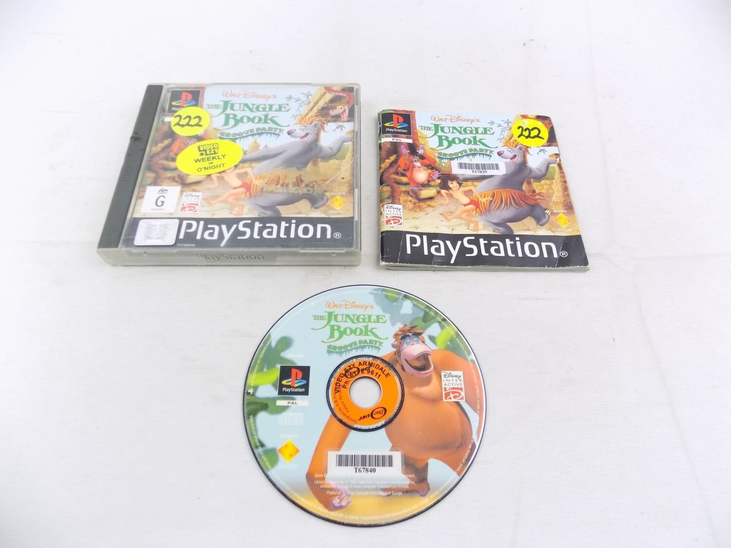 Mint Disc Playstation 1 Ps1 Ex-Rental Walt Disney's The Jungle Book ...
